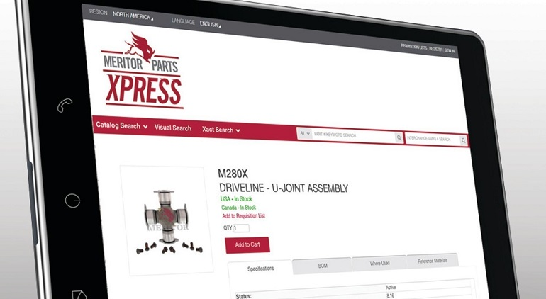 Meritor enhances e-commerce site's functionality, tools | Bulk Transporter