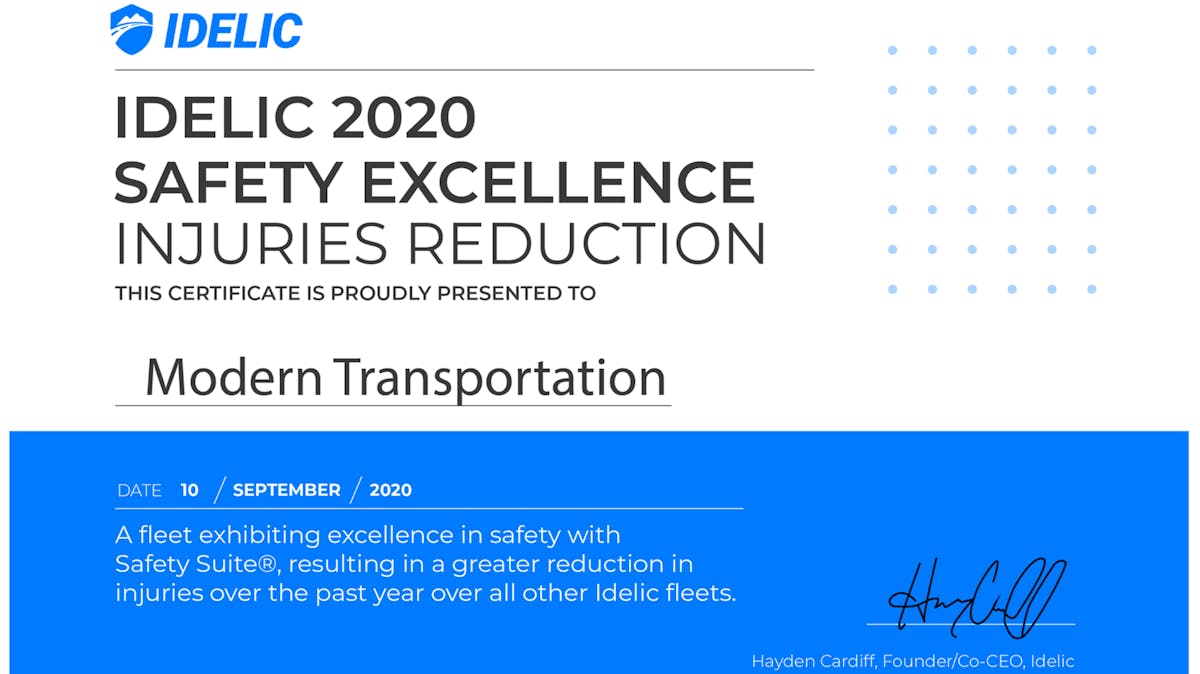 Modern Transportation secures Idelic’s 2020 Extra Mile Award | Bulk ...