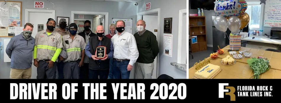 Florida Rock & Tank Lines honors top driver for 2020 | Bulk Transporter