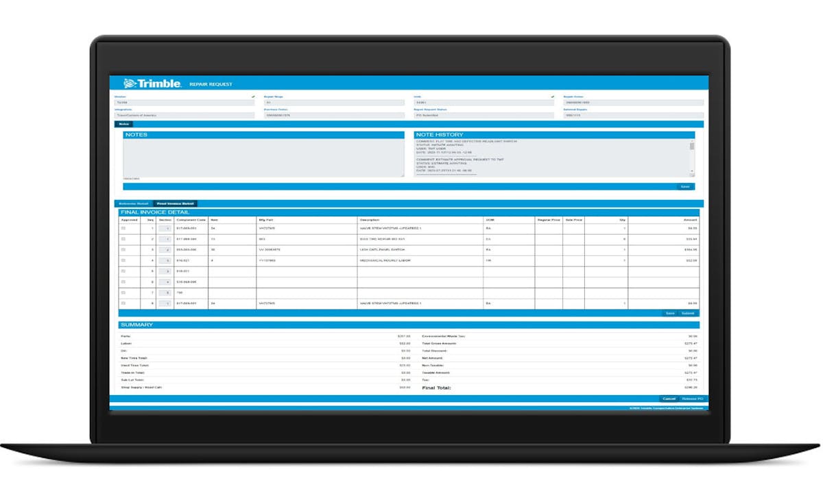 Trimble adds maintenance visibility at TA service centers | Bulk ...